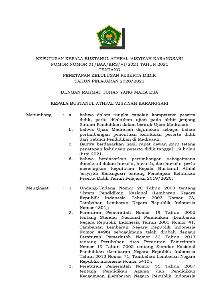 SK-KelulusaN Ba Krs | PDF