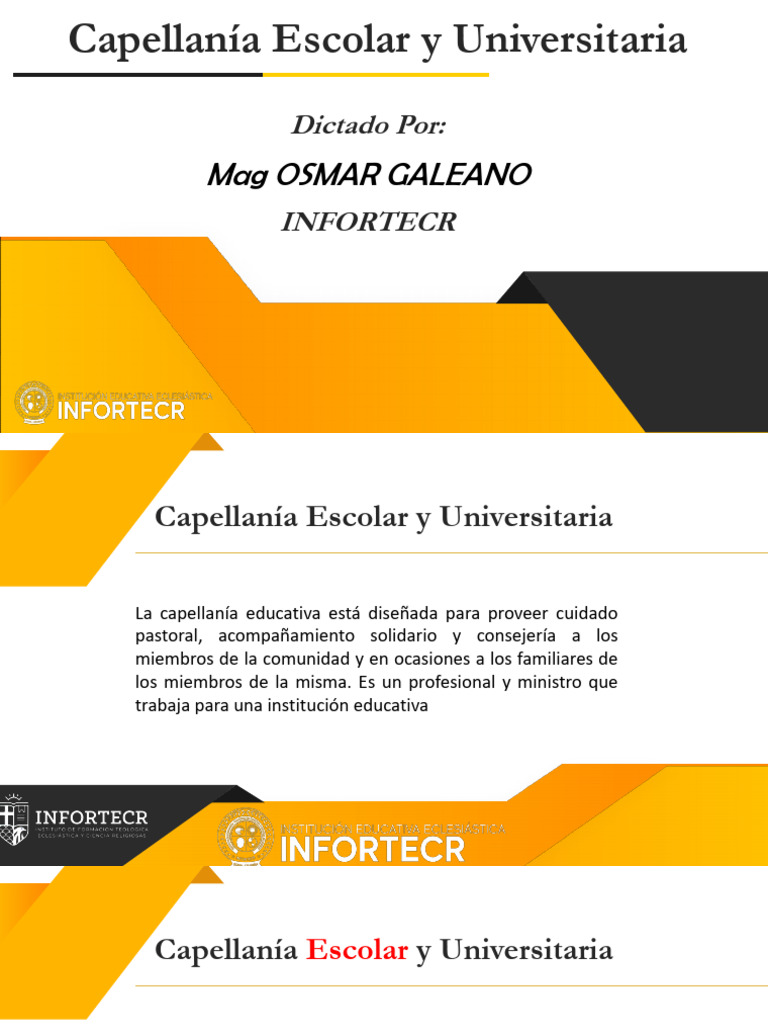 Capellania Escolar y Universitaria Mag Osmar Galeano 1 | PDF ...
