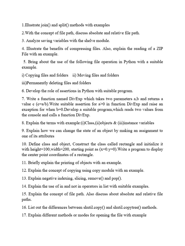 Python Question Bank 2nd Ia Pdf Computer File Method Computer Programming