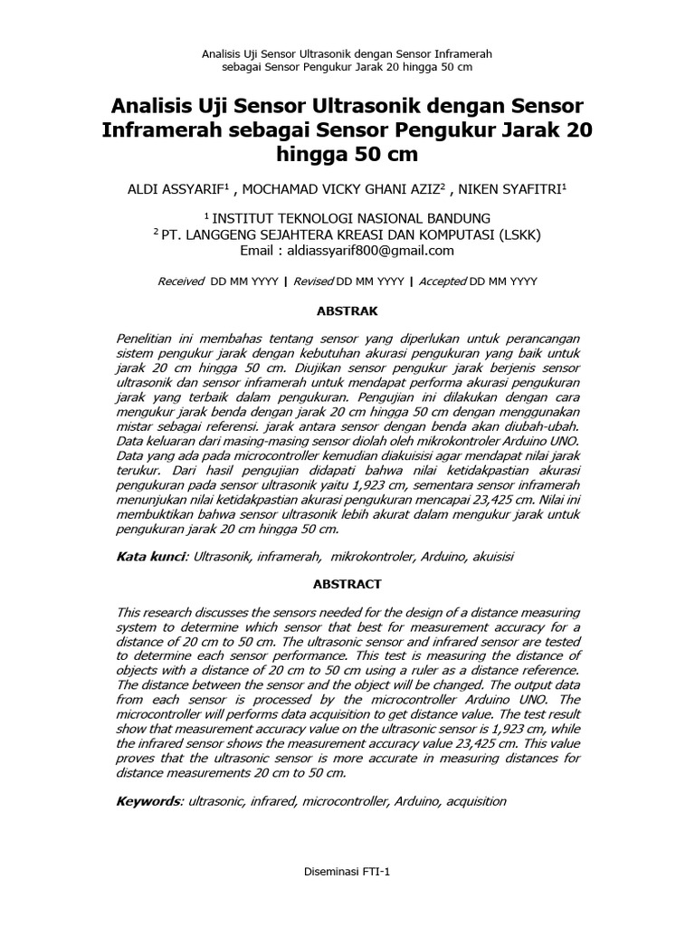 Acuan Pengujian Sensor Ultrasonik | PDF