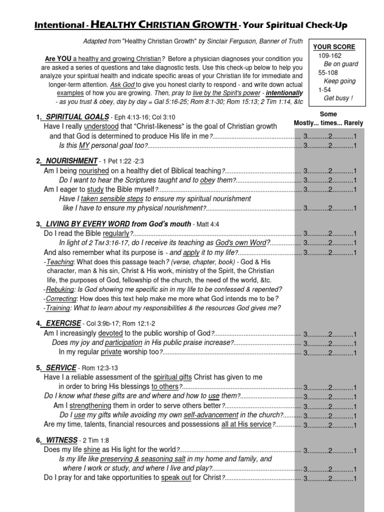Spiritual Health Check-Up Guide | PDF | Physical Examination | Jesus