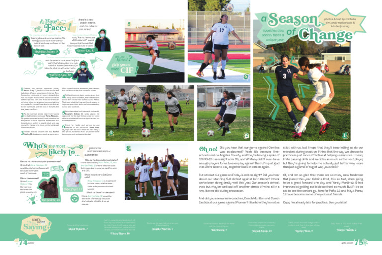 Girls Soccer Spread (Yearbook 2021-22) | PDF