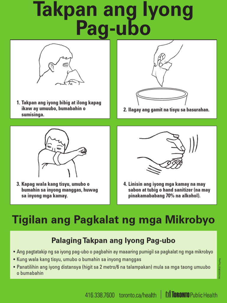 97c4 TPH Cover Your Cough Poster Tagalog 12 2012 | PDF | Wellness
