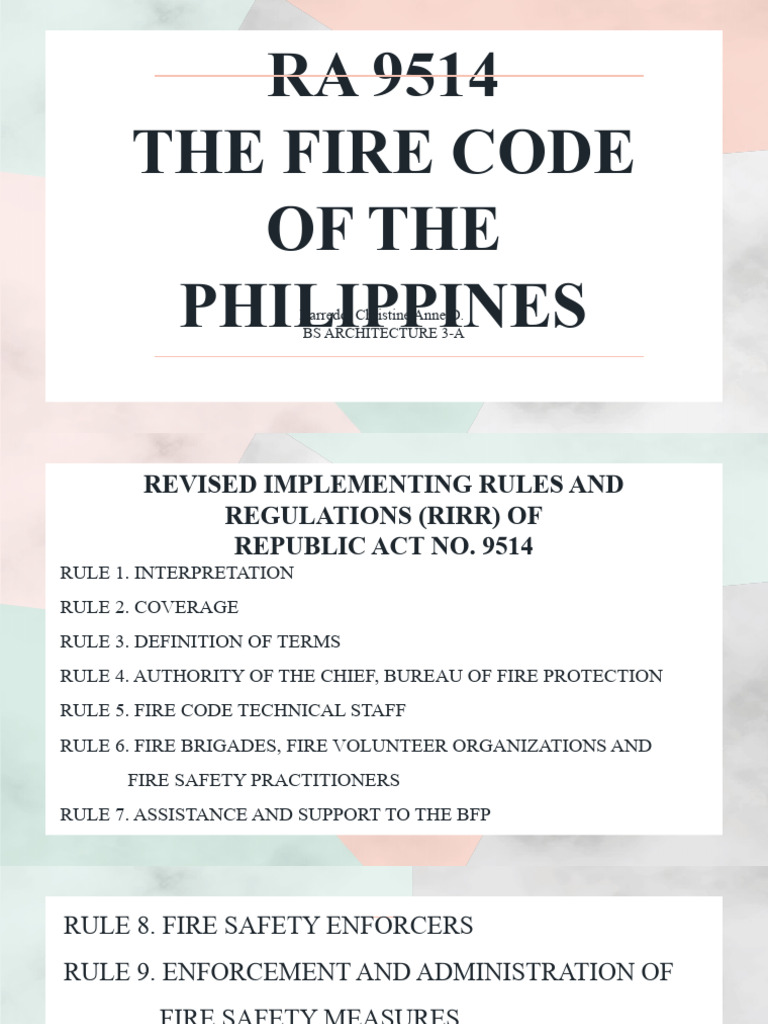 RA 9514 Final Report | PDF | Fire Safety | Safety