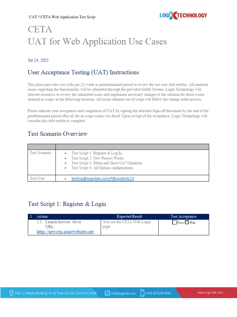 CETA UAT Test Scripts Web App | PDF | World Wide Web | Internet & Web