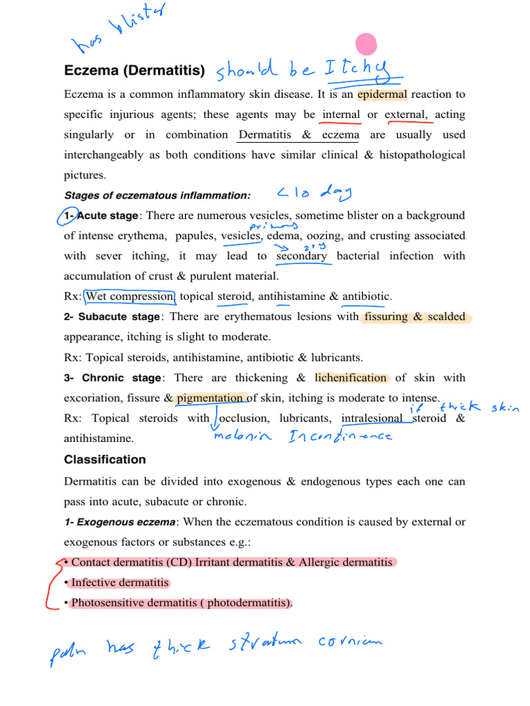 4-eczema Dermatology lec notes | PDF