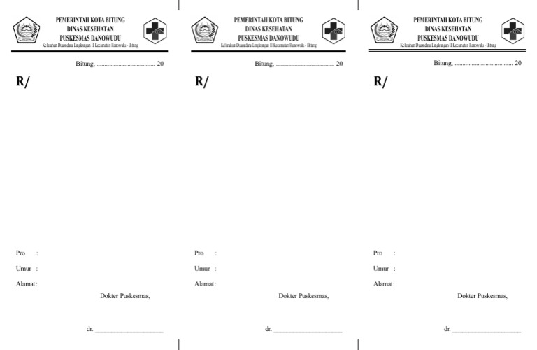 Buku Resep Puskesmas Danowudu | PDF