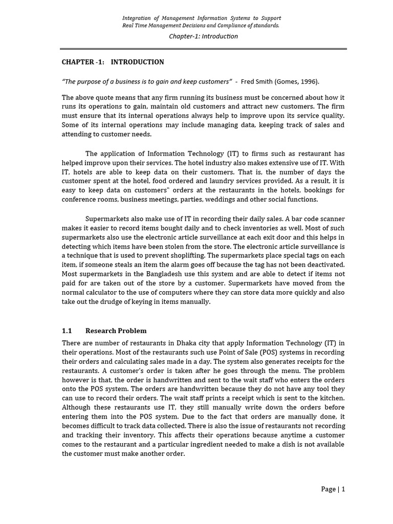 Ch-1 (Introduction) | PDF | Point Of Sale | Business Process