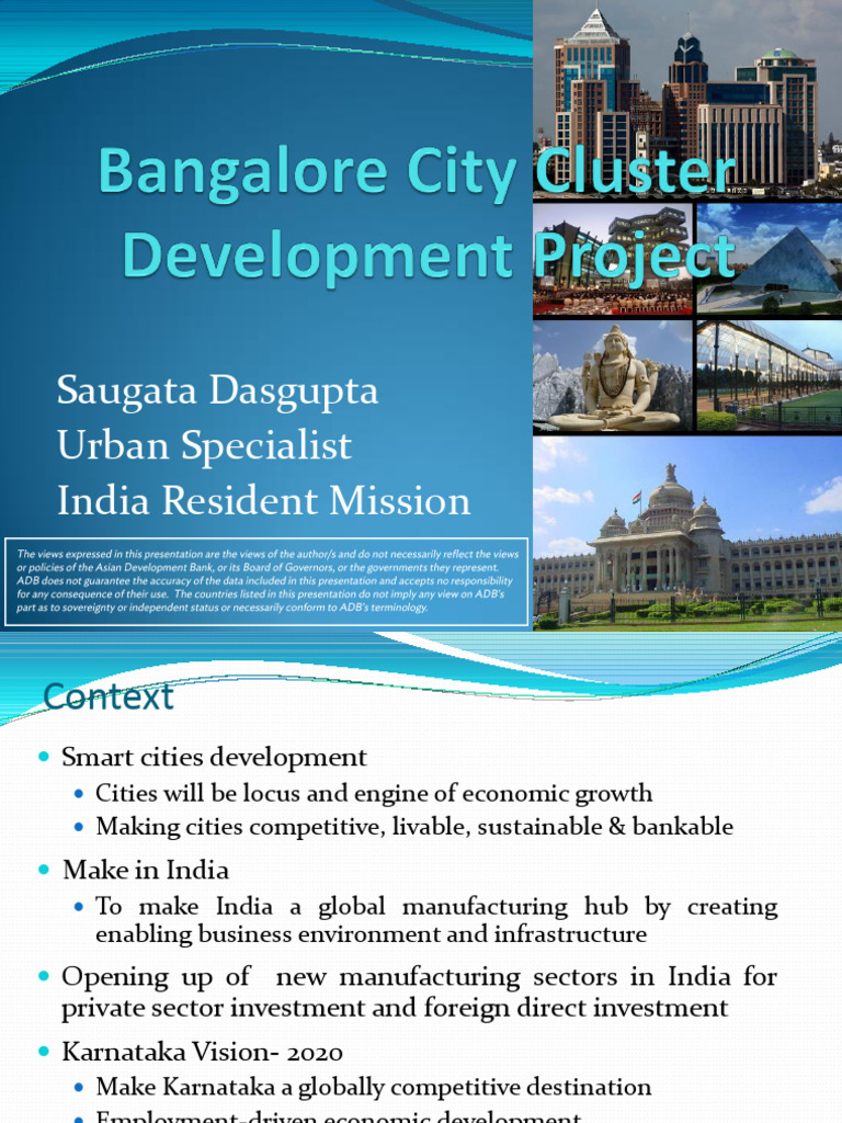 Bangalore City Cluster Development Project | PDF