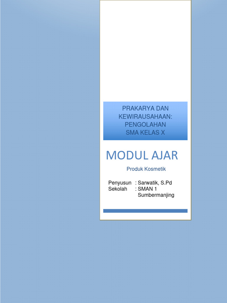 Modul Pkwu X - Kosmetik | PDF