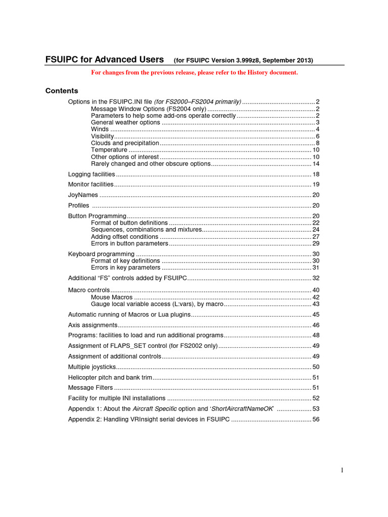 FSUIPC For Advanced Users | PDF | Wound | Cloud
