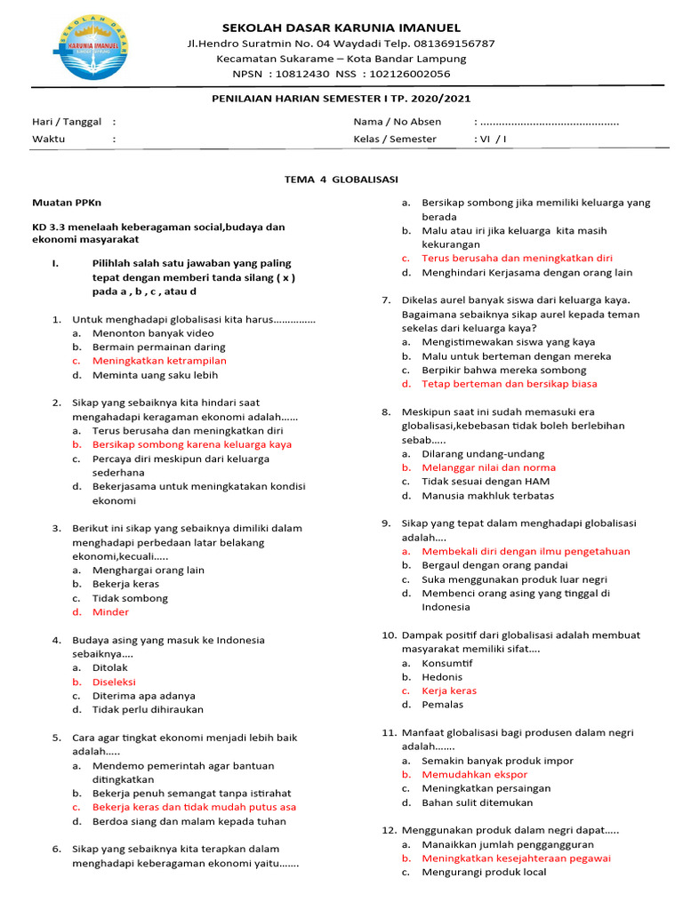 Soal Pas Tema 4 | PDF