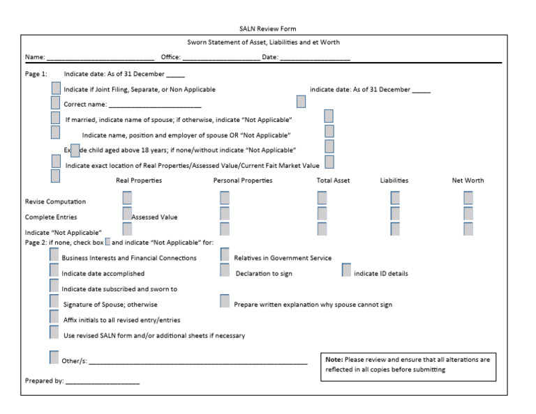 SALN-Review-Form-v1 | PDF