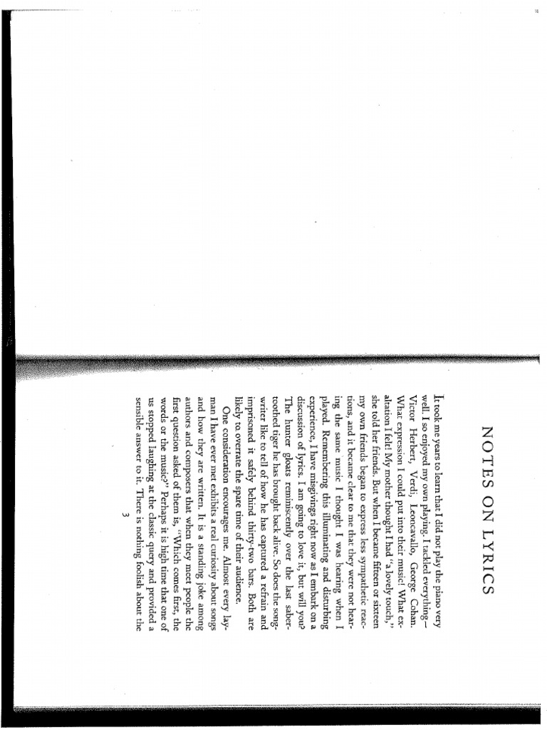 Hammersteins Notes On Lyrics | PDF