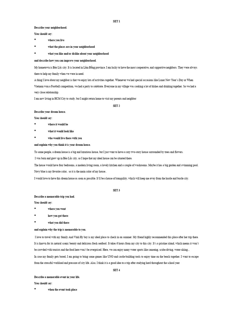 GEP 5 Speaking Test - Test Sets Updated | PDF