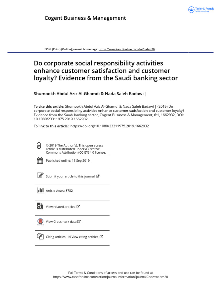 Do Corporate Social Responsibility Activities Enhance Customer ...