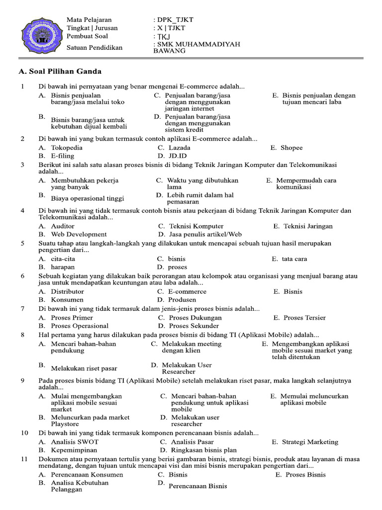 Latihan Soal DPK TJKT | PDF