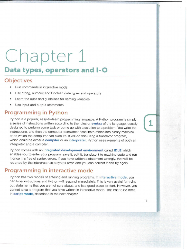 Ch. 1-6 Heatcote Python Programming | PDF