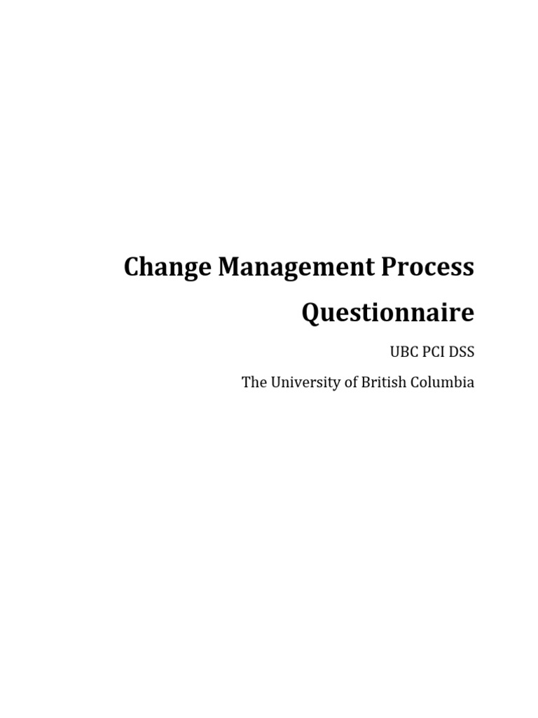 Change Management Process Questionnaire Form | PDF