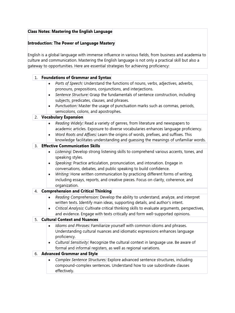 English Mastery | PDF