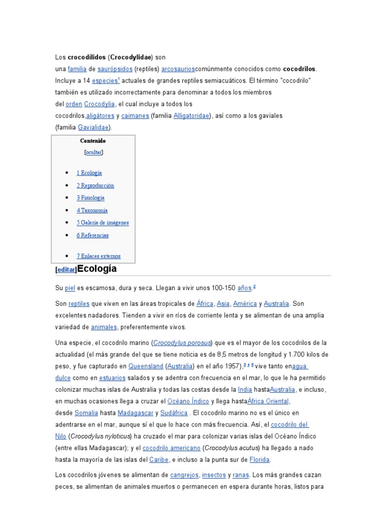 Anatomía y Ecología de Cocodrilos | PDF | Naturaleza