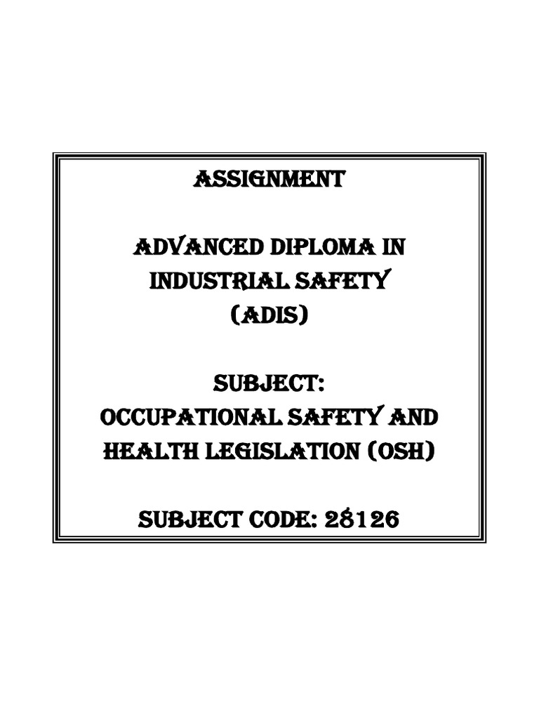 Osh Legislation Download Free Pdf Occupational Safety And Health