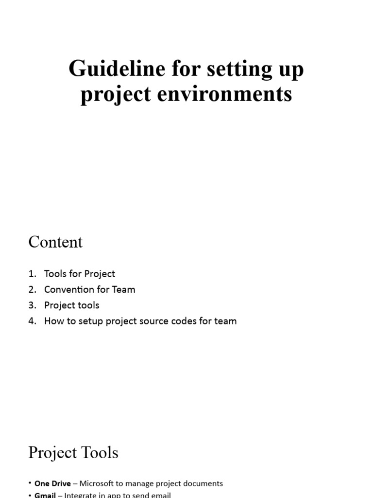 Guideline For Setting Up Project Env | PDF | Computing | Software Engineering