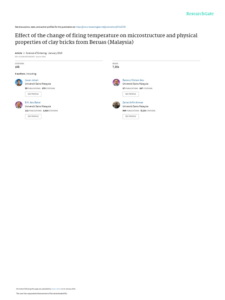 Effect of The Change of Firing Temperature On Micr | PDF