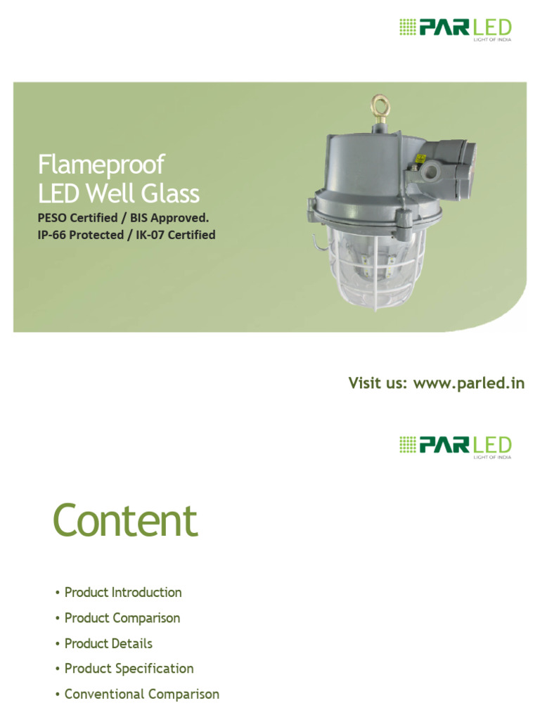 FLP Well Glass Luminaire PARLED Lights | PDF