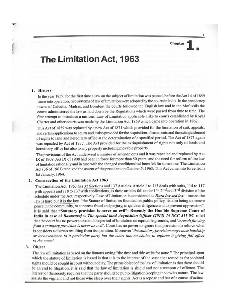 The Limitation Act, 1963 | PDF