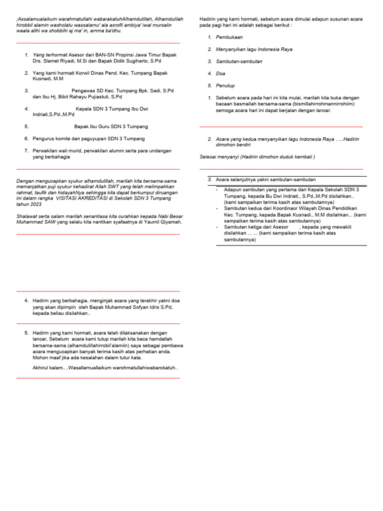 Teks MC Perpisahan | PDF