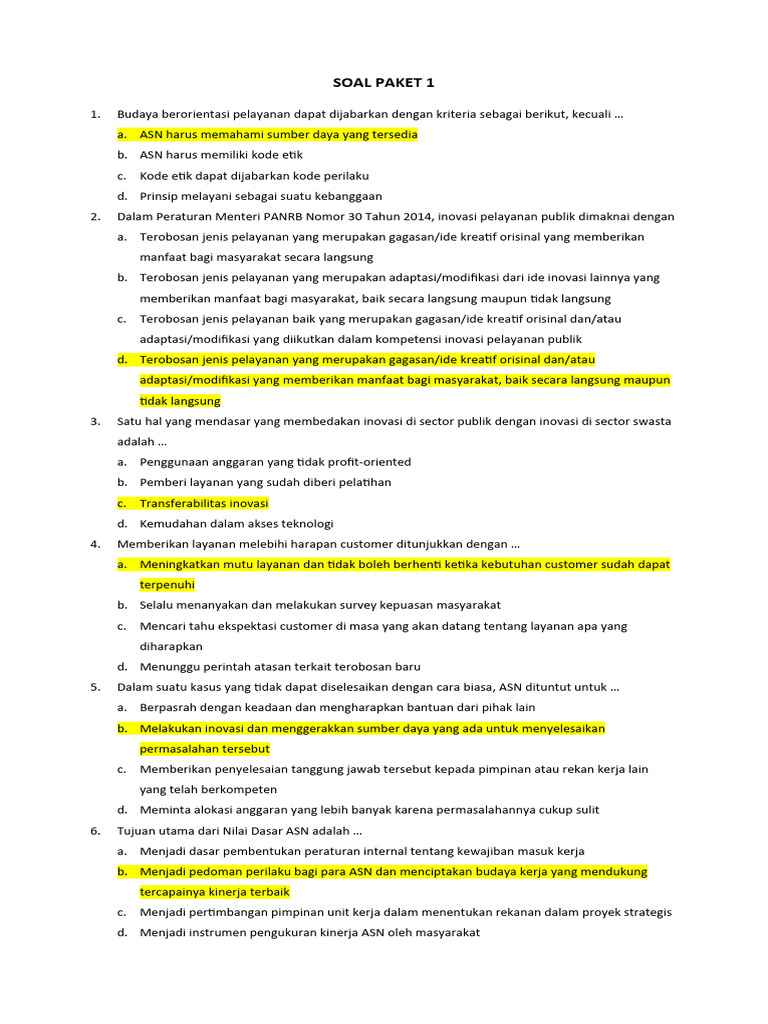 Soal Dan Kunci Jawaban Evaluasi Akademik Mooc PPPK 2024 Paket 1 Dan 2 | PDF | Bisnis