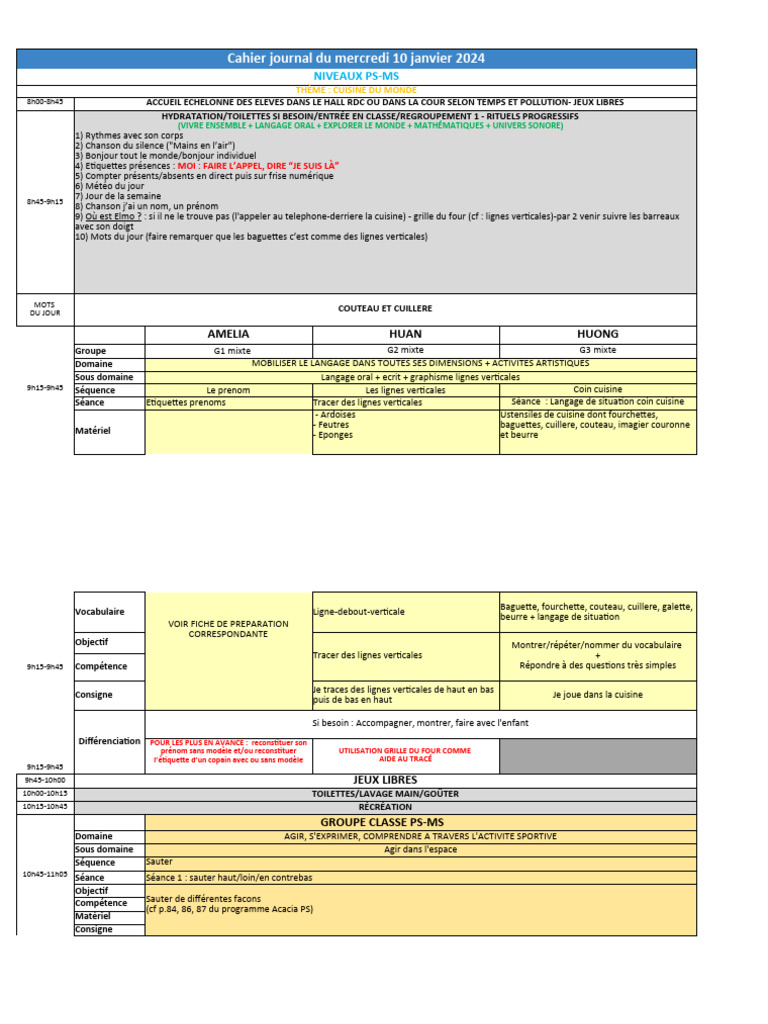 Cahier Journal Mercredi 10 Janvier 2024 | PDF Cahier Journal Mercredi 10 Janvier 2024 | PDF