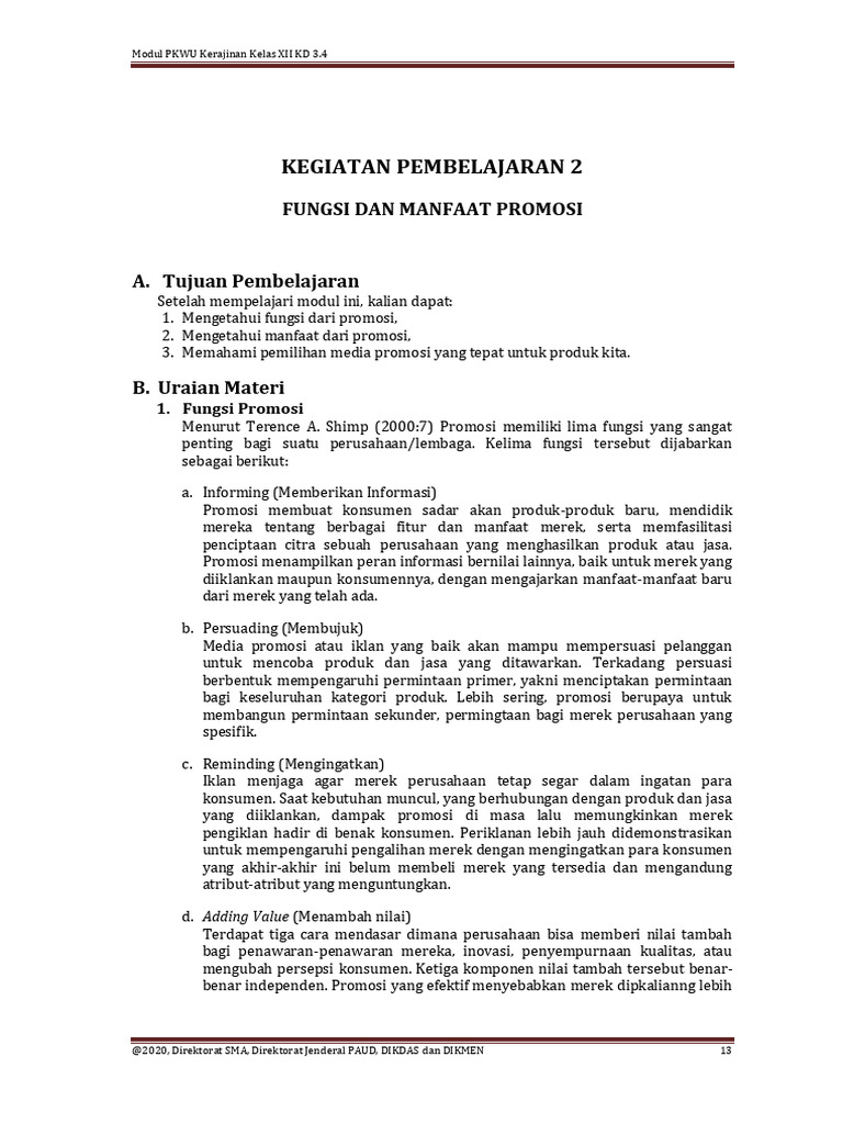 Bab 2.Fungsi Dan Manfaat Promosi | PDF Bab 2.Fungsi Dan Manfaat Promosi | PDF