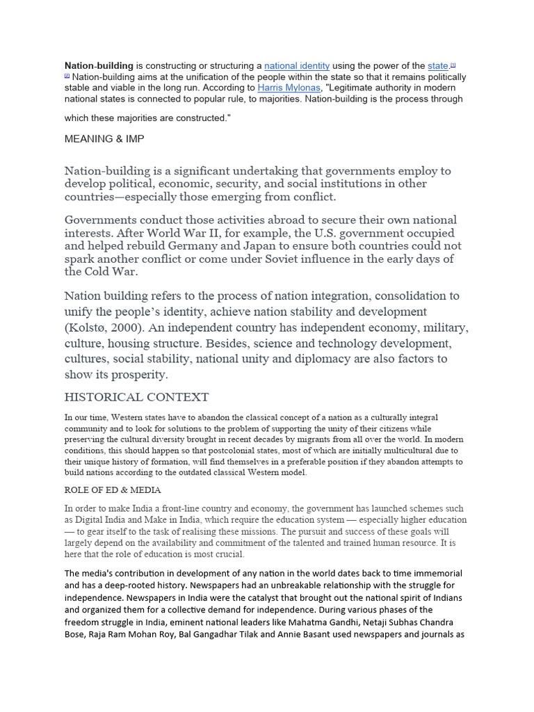 Nation Building | PDF