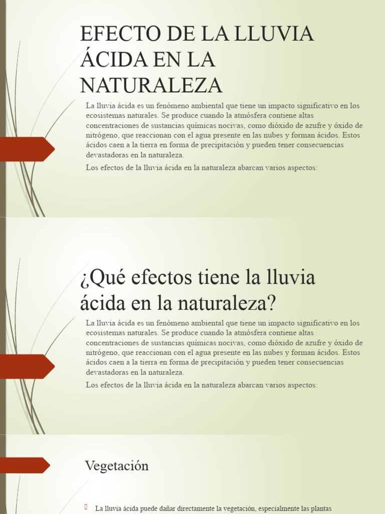 Impacto de la Lluvia Ácida en Ecosistemas | PDF | Contaminación | Agua