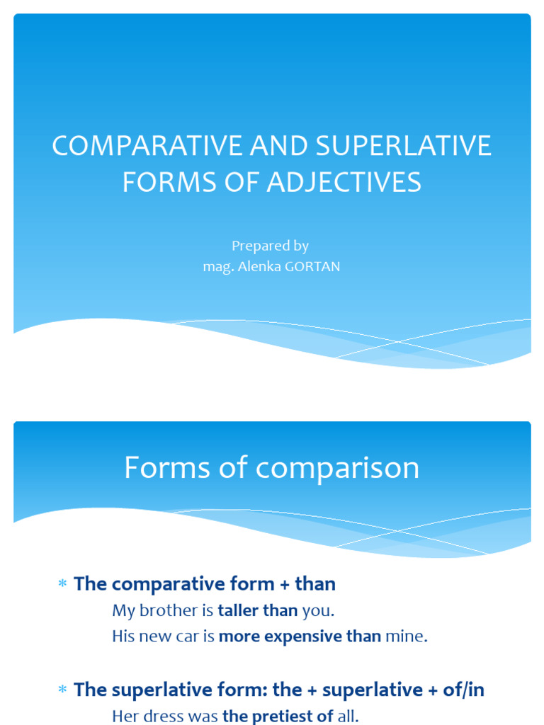Comparative and Superlative Forms of Adjectives | PDF