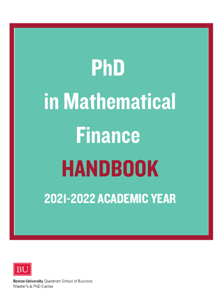 PHD Math Finance Handbook UPDATED | PDF