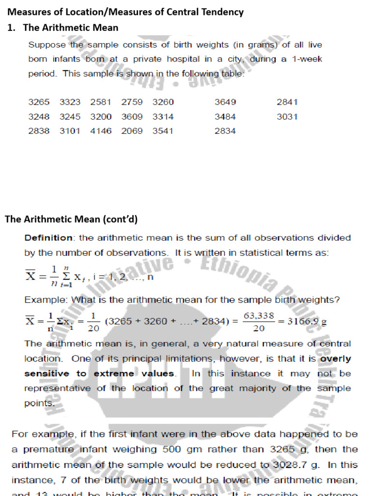 LECTURE 2_1 MEASURES OF LOCATION | PDF | Mode (Statistics) | Skewness