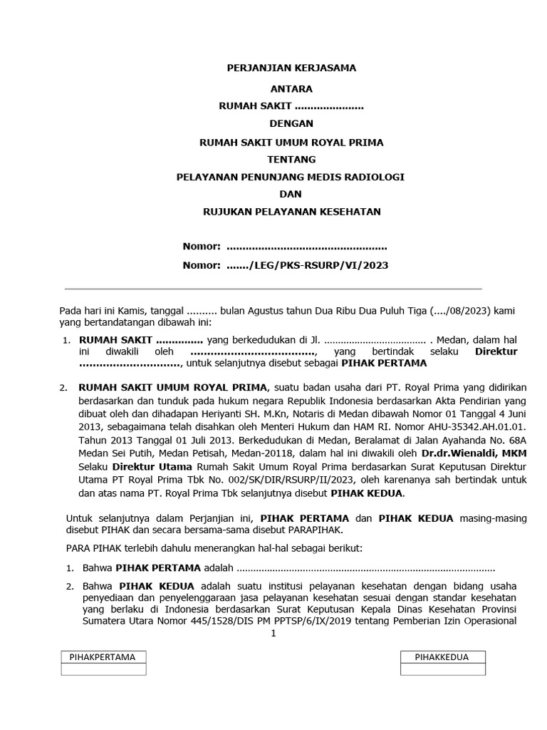 Draft MOU RS (Pel - Kes, MRI, MCU) | PDF