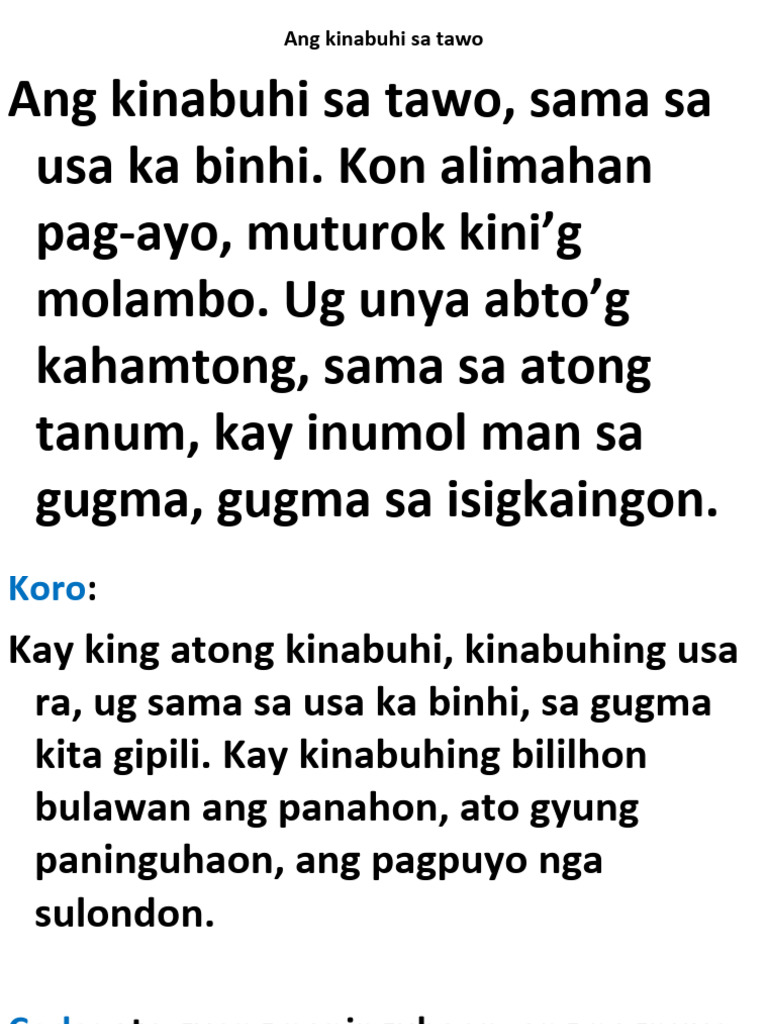 Ang Kinabuhi Sa Tawo2 | PDF