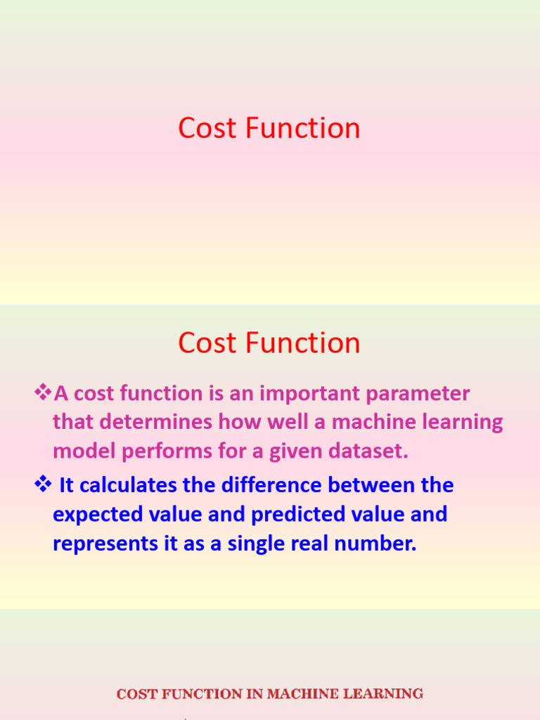 Cost Function | PDF | Loss Function | Errors And Residuals