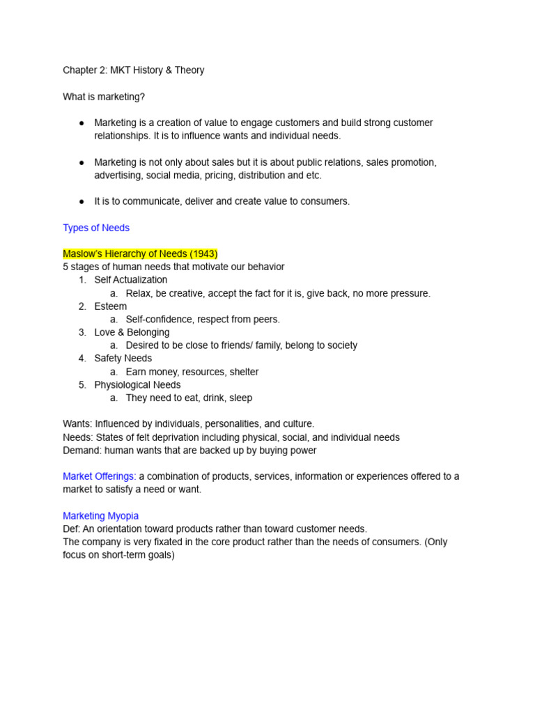 Chapter 2 - MKT History & Theory | PDF