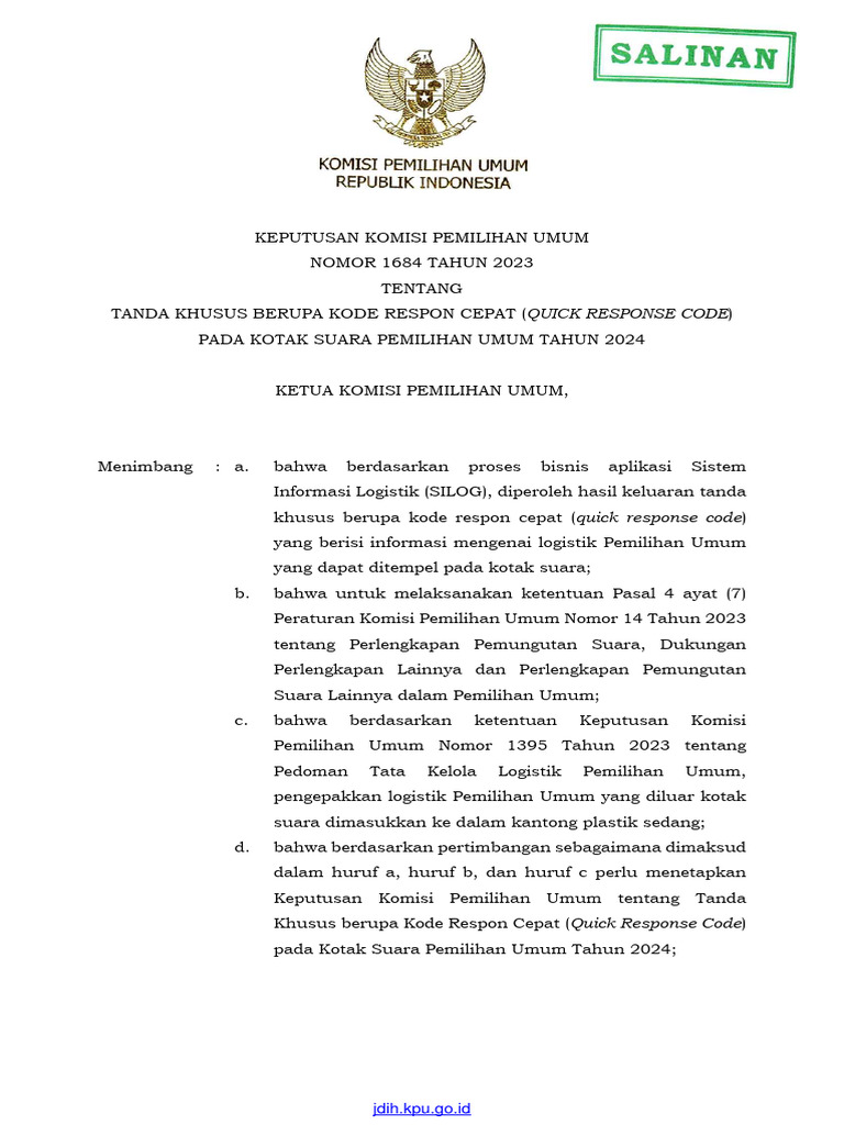 2023kpt1684 QR Code Kotak Suara | PDF