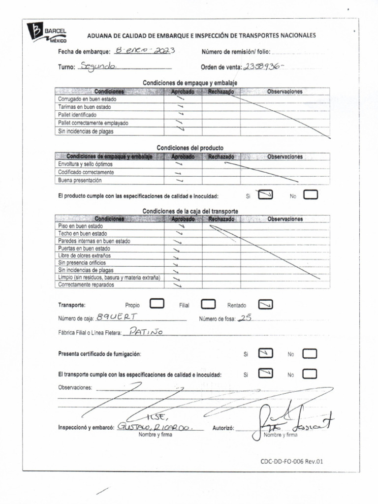 Formato de Inspeccion Visual | PDF