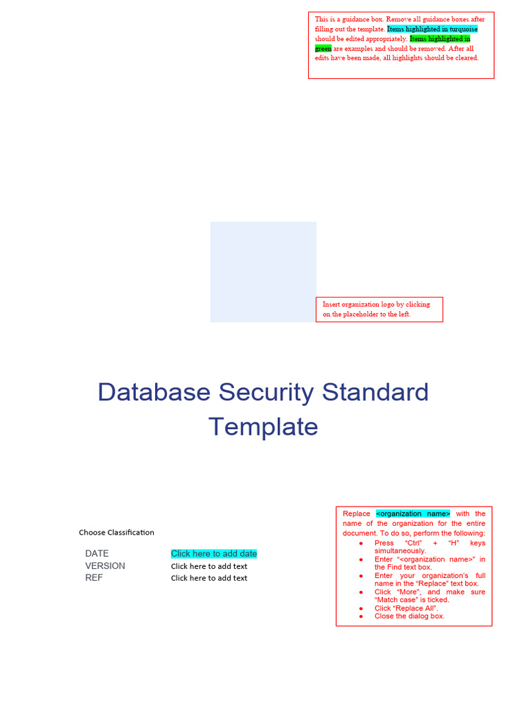 STANDARD Database Security Template en | PDF