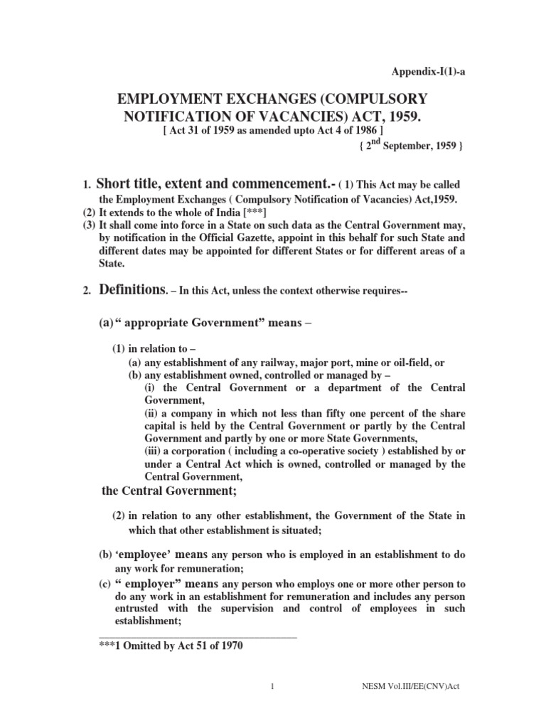 CNV Act.1959 English | PDF | Employment | Government