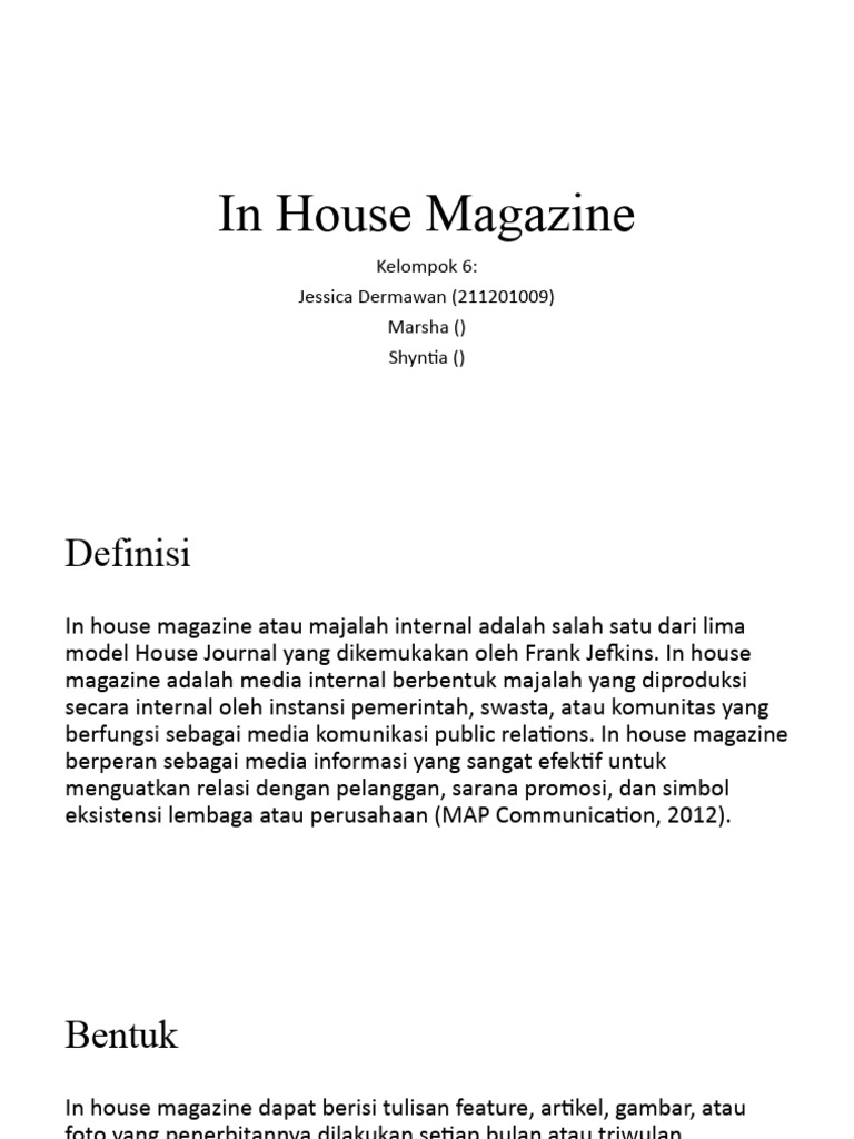 In House Magazine | PDF