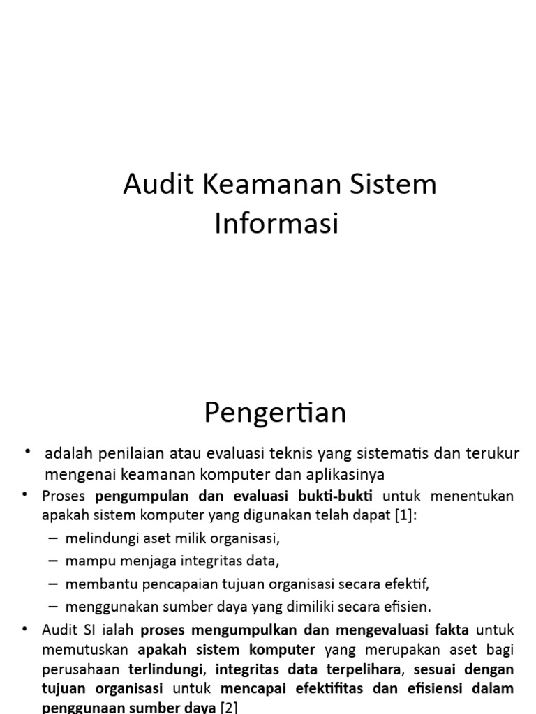 Audit Keamanan Sistem Informasi Oke Pdf
