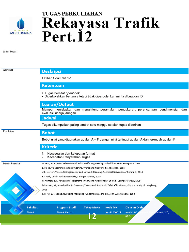 Tugas - Rekayasa Trafik - Pert.12 | PDF